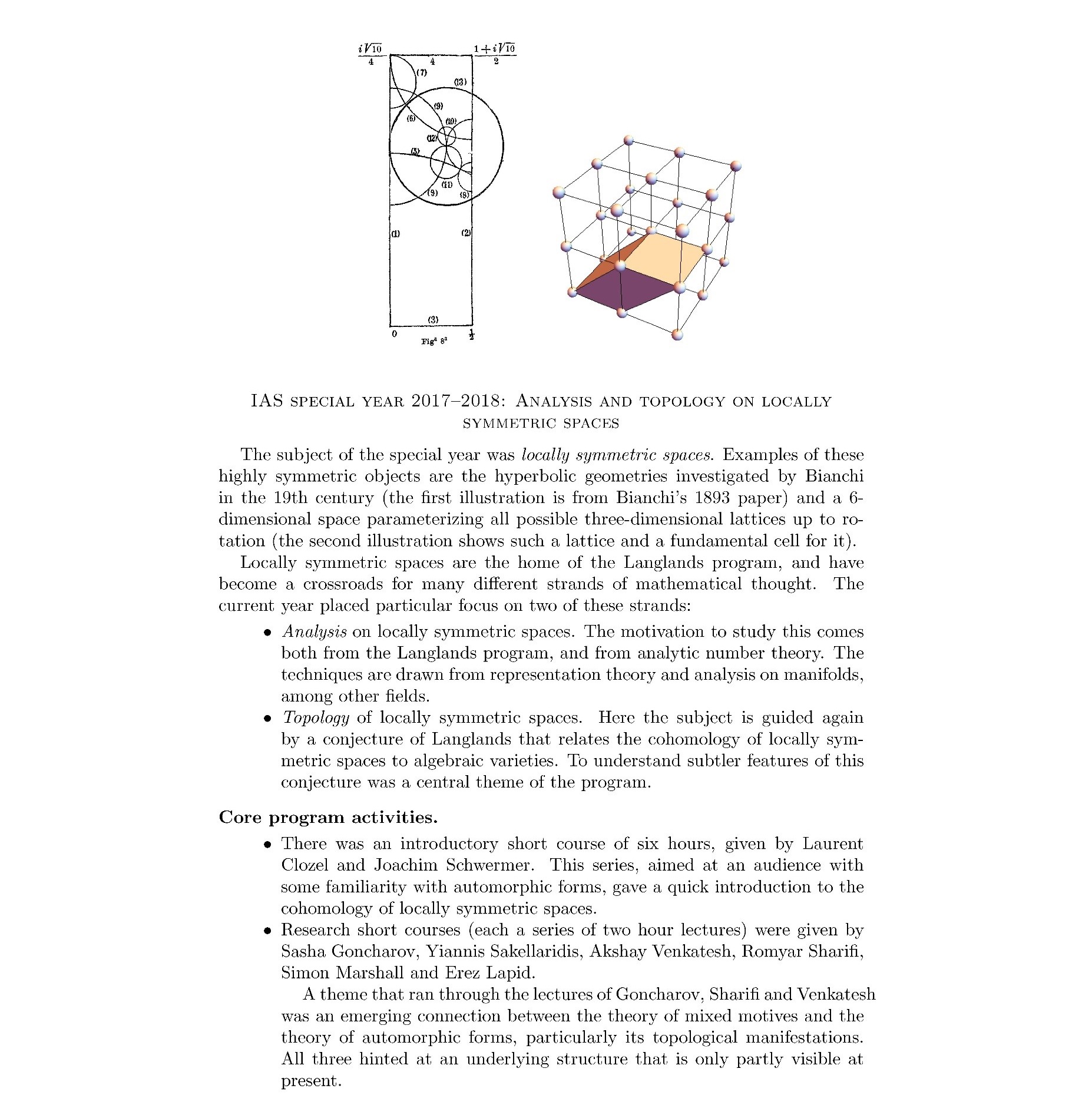 Locally Symmetric Spaces: Analytical and Topological Aspects - Events | Institute for Advanced Study